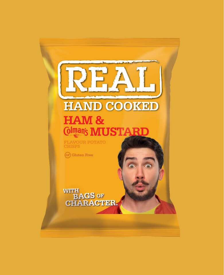 REAL HAM & COLMAN’S MUSTARD – REAL Hand Cooked Crisps